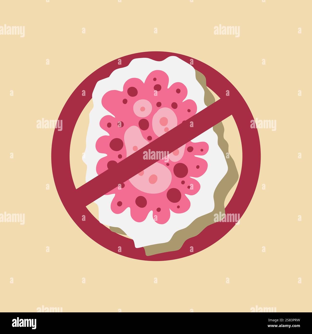 Bacteria with a prohibition sign. Germs and viruses, bacterial ...