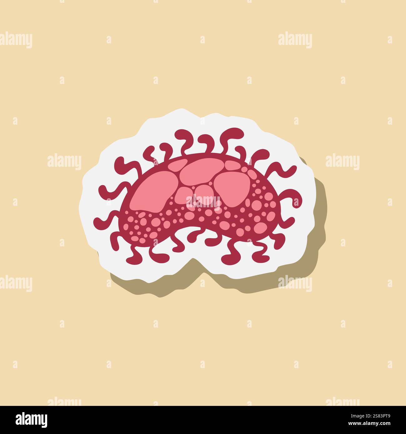 Bacteria and virus illustration. Pathogenic bacteria, viruses and microbes, disease-causing ...