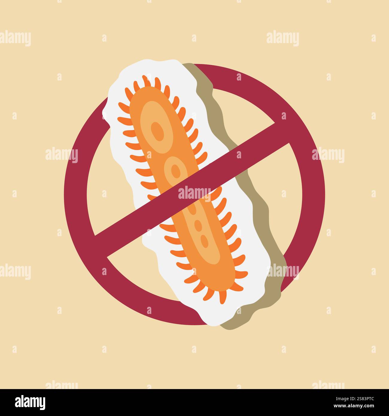Bacteria with a prohibition sign. Germs and viruses, bacterial ...