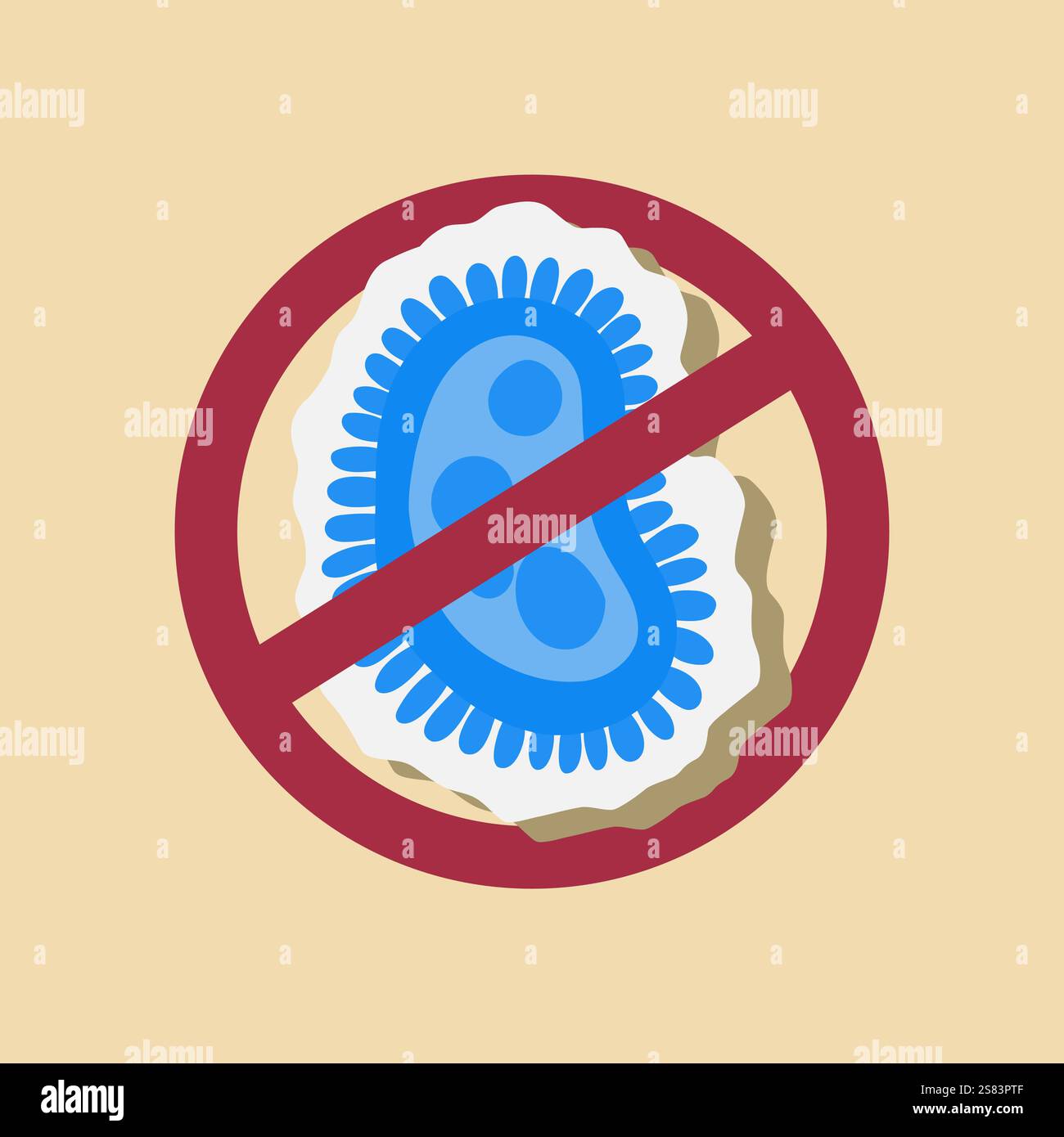 Bacteria with a prohibition sign. Germs and viruses, bacterial ...