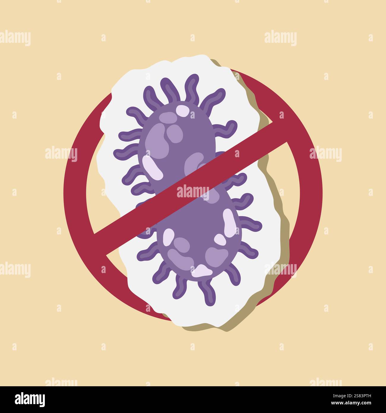 Bacteria with a prohibition sign. Germs and viruses, bacterial ...