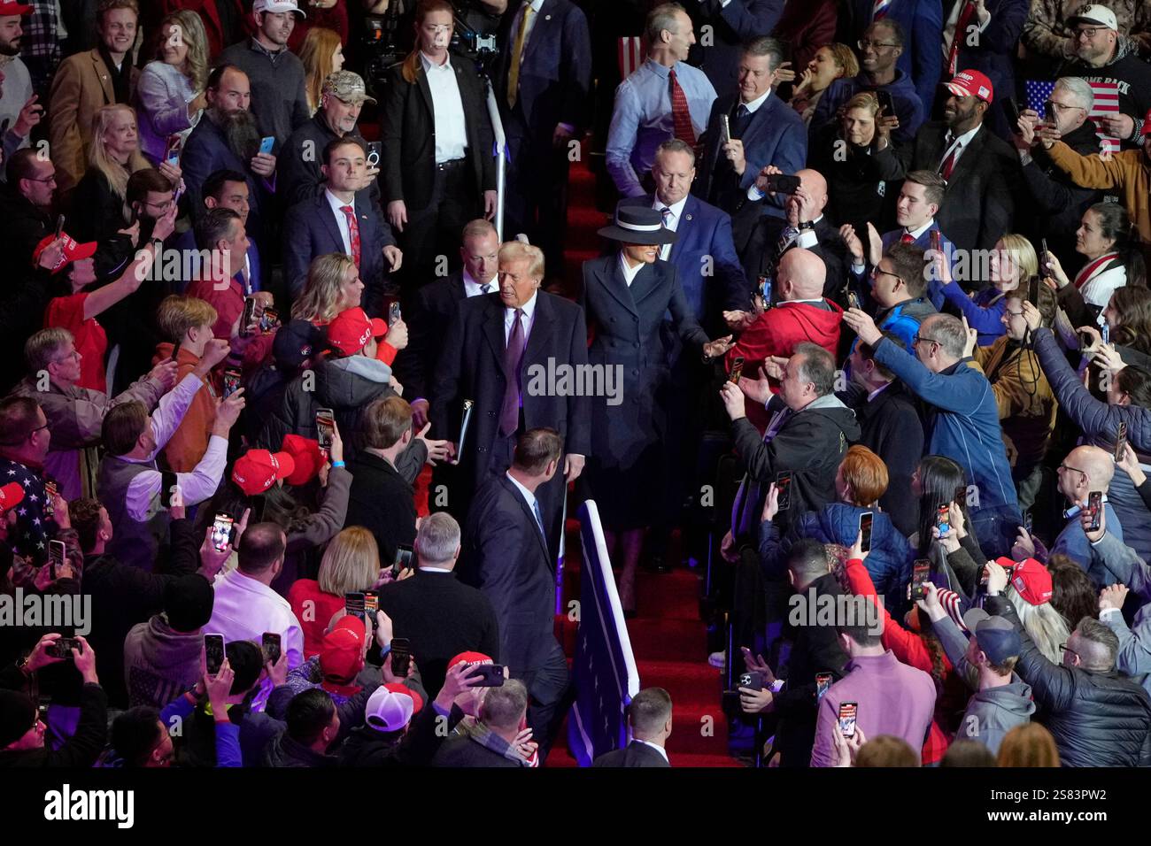 President Donald Trump and first lady Melania Trump arrive for at an ...