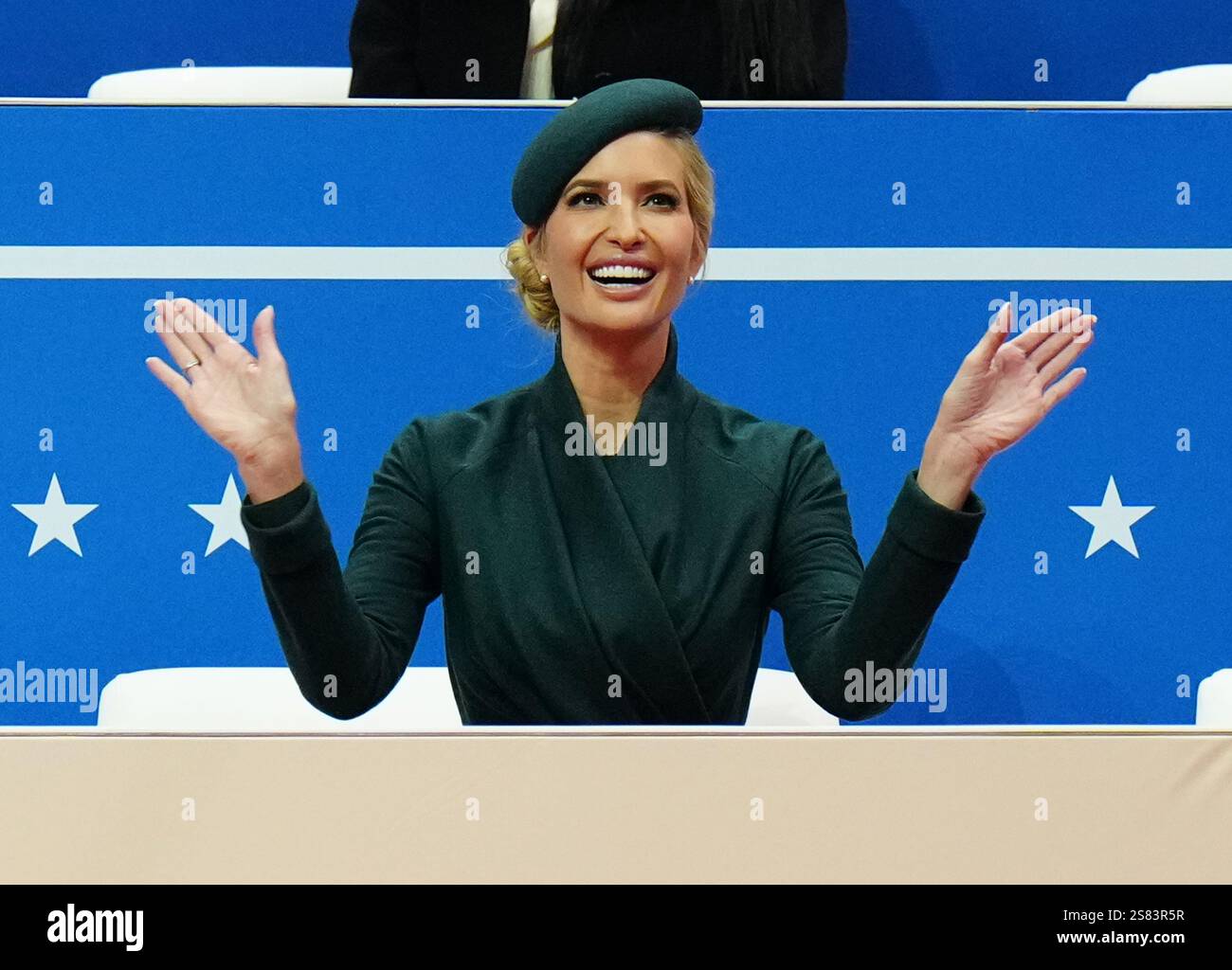 Washington, United States. 20th Jan, 2025. Ivanka Trump reacts when she ...