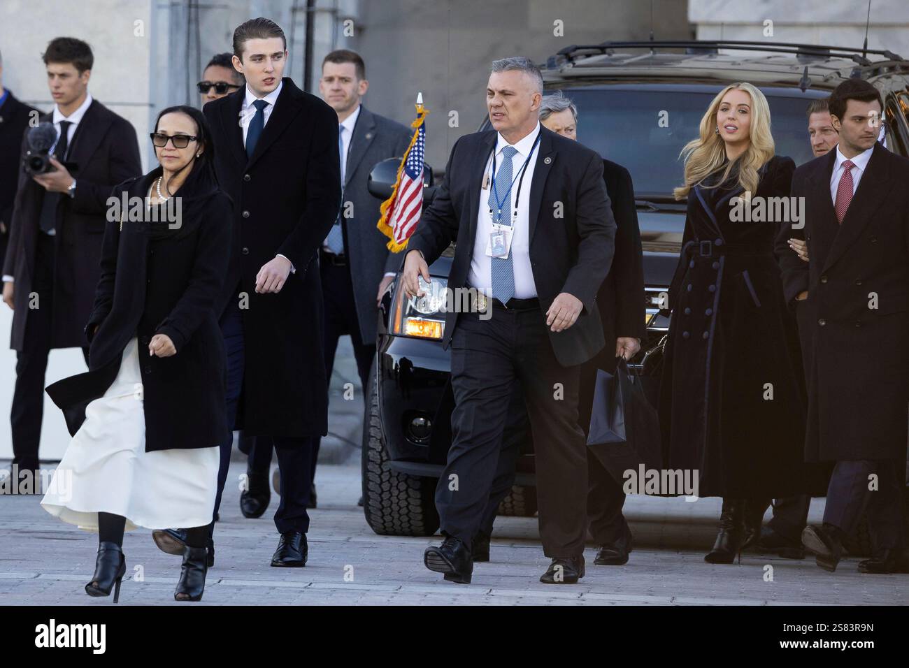 Barron Trump, fourth from left, and Tiffany Trump, third from right ...