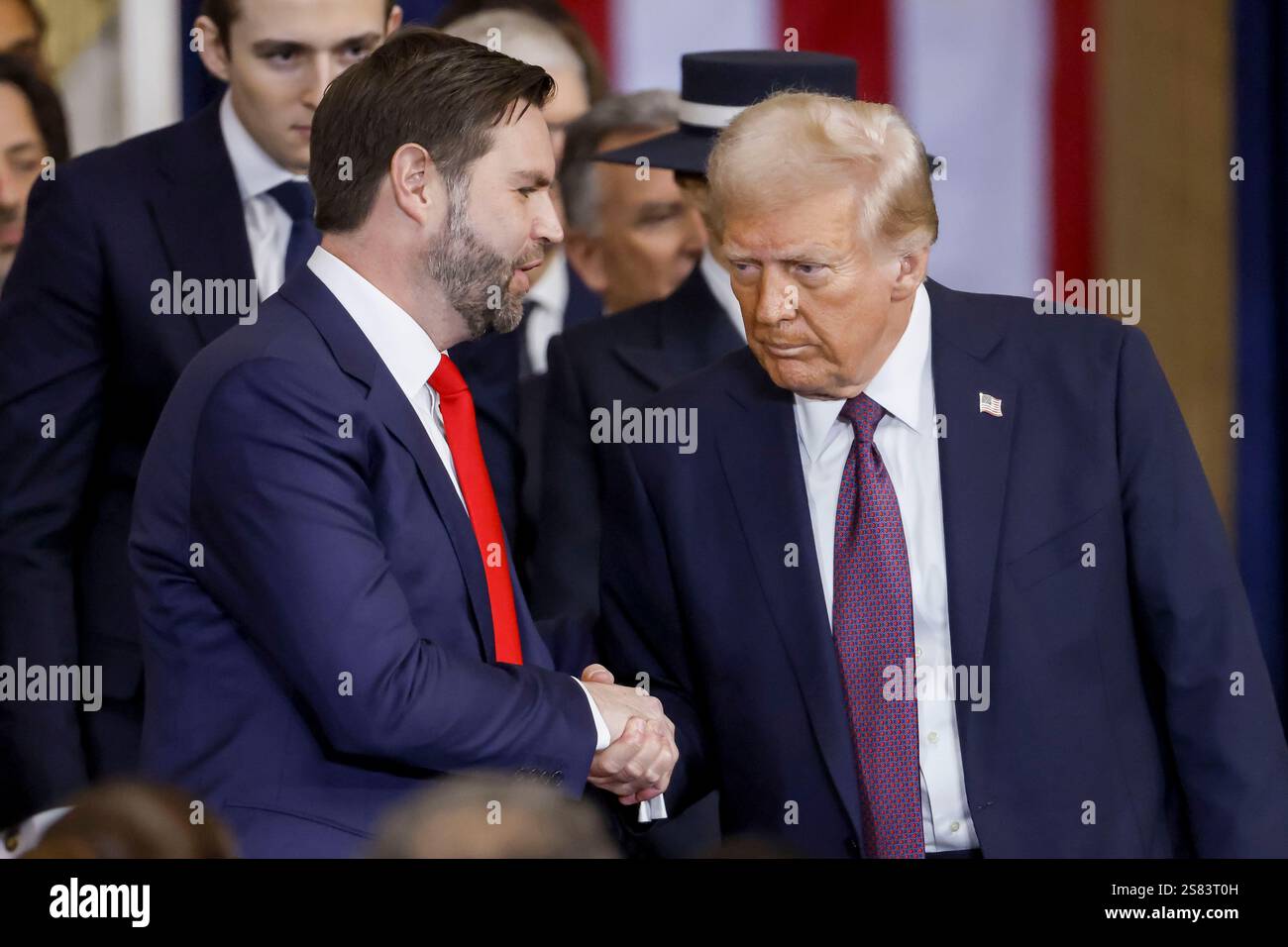 Washington, Dc, USA. 20th Jan, 2025. US President Donald Trump (R) and ...