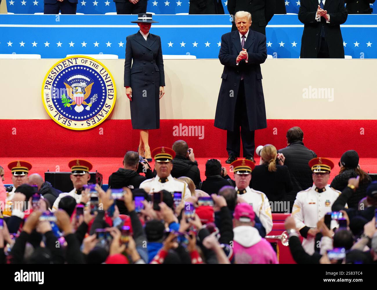U.S. President Donald Trump and First Lady Melania Trump arrive for ...