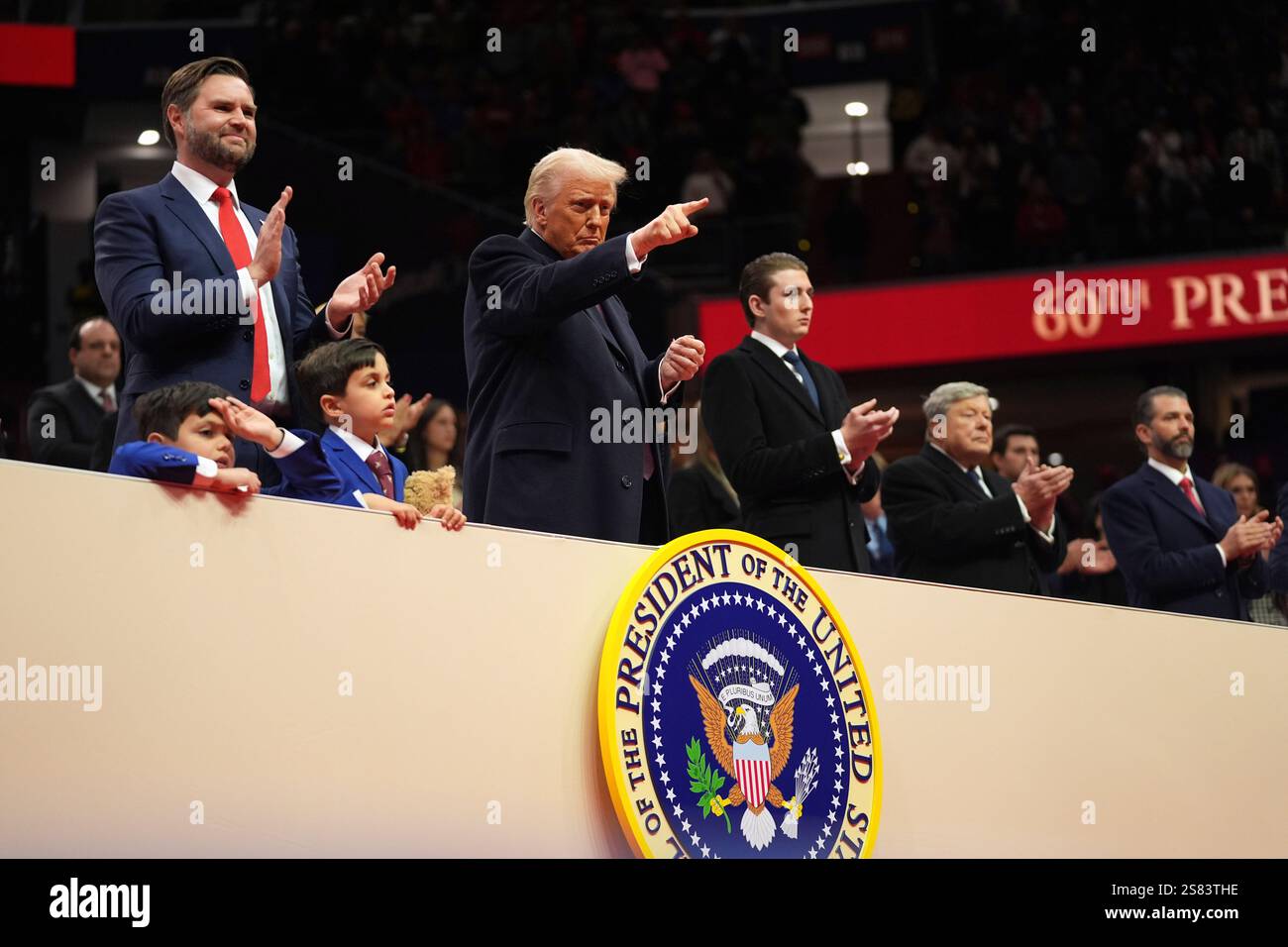President Donald Trump attends an indoor Presidential Inauguration ...