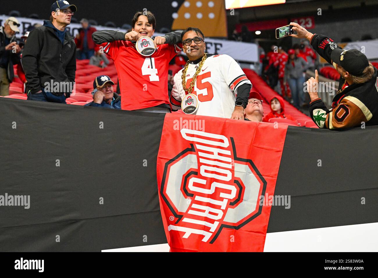 ATLANTA, GA – JANUARY 20: An Ohio State fan reacts prior to the start ...
