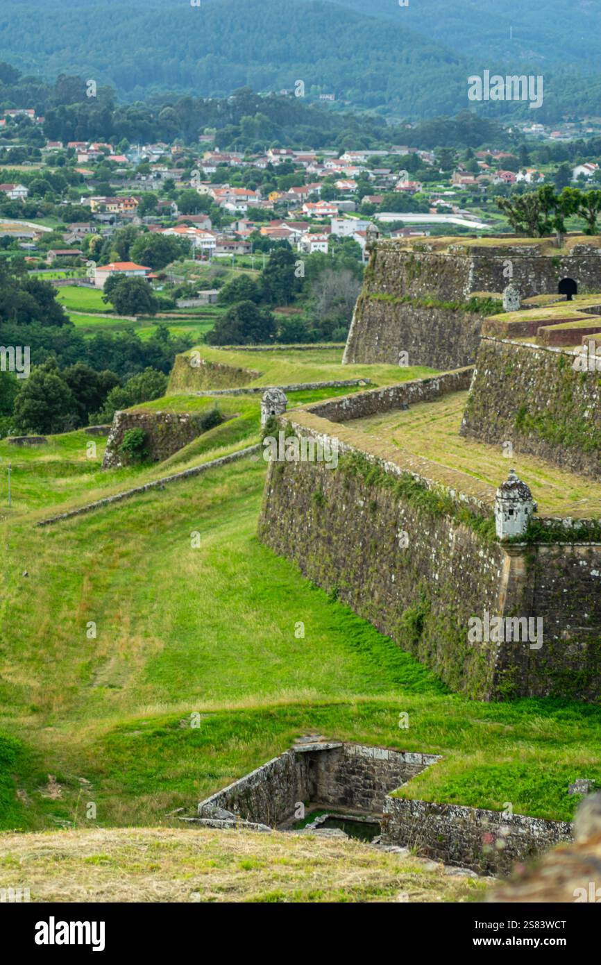 partial view of the walls of the fortified citadel of Valenca do Minho ...