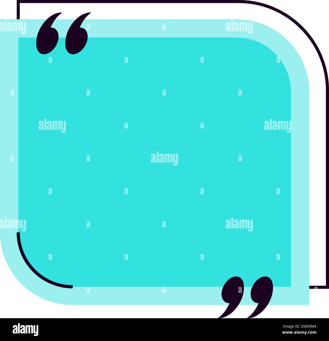 Turquoise quote frame with rounded corners and quotation marks is ...