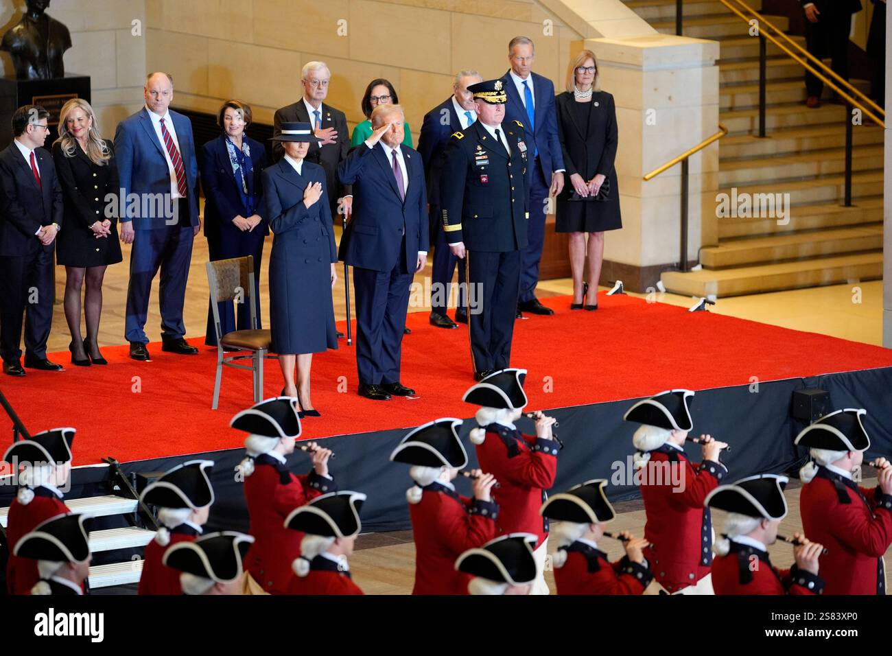 Jan 20, 2025; Washington, DC, USA; President Donald Trump, First Lady ...