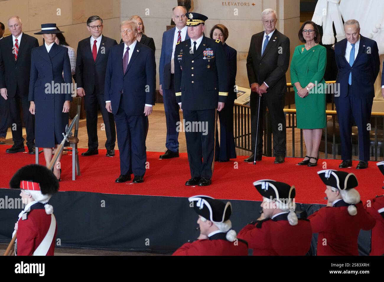 Washington, DC. 20th Jan, 2025. President Donald Trump reviews the ...