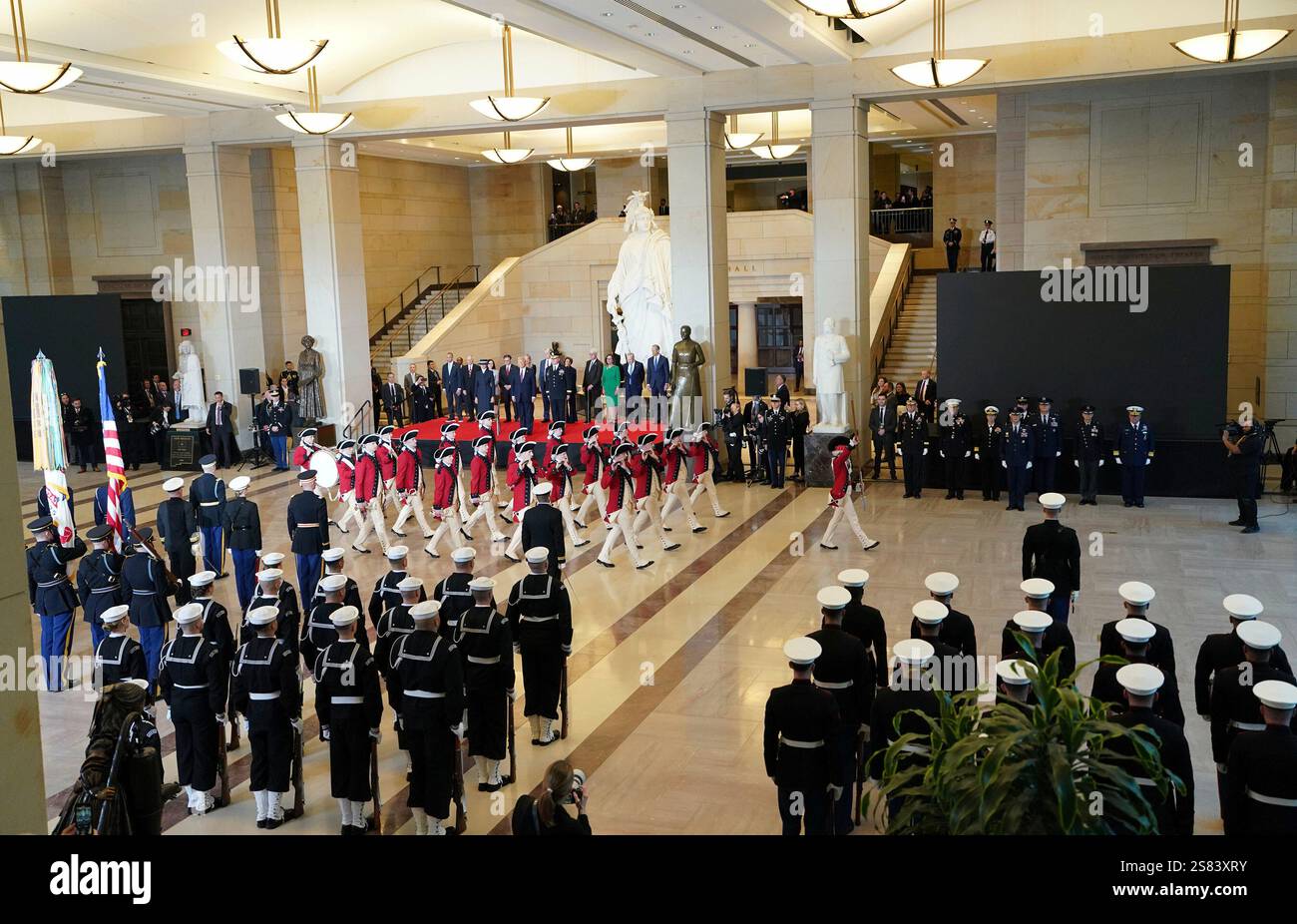 Washington, DC. 20th Jan, 2025. President Donald Trump reviews the ...
