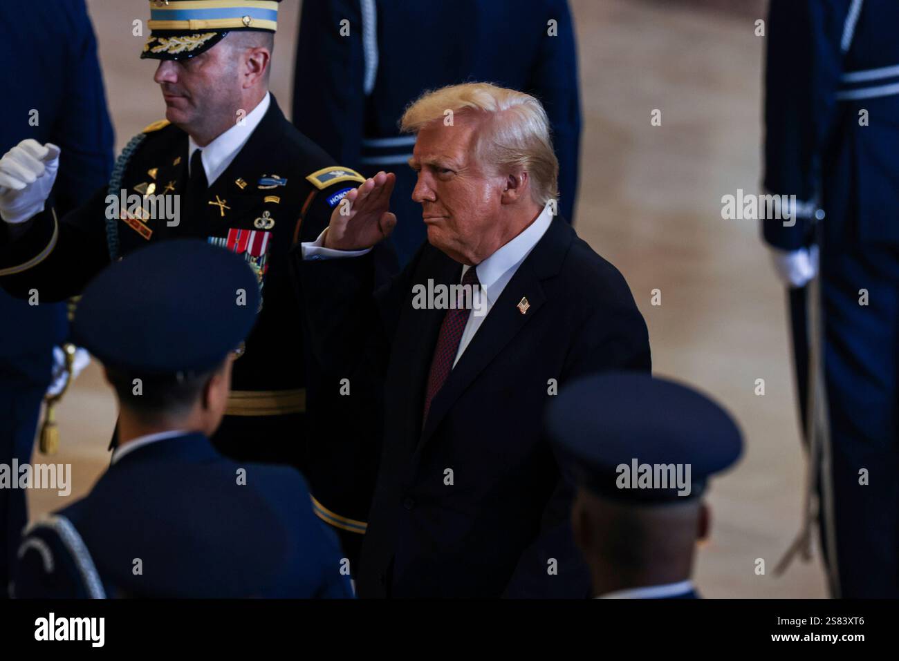 Washington, DC. 20th Jan, 2025. US President Donald Trump salutes the ...