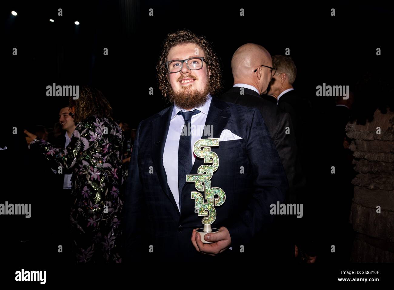 Stockholm, Sverige. 20th Jan, 2025. 250120 Oskar Mikaelsson poserar med ...