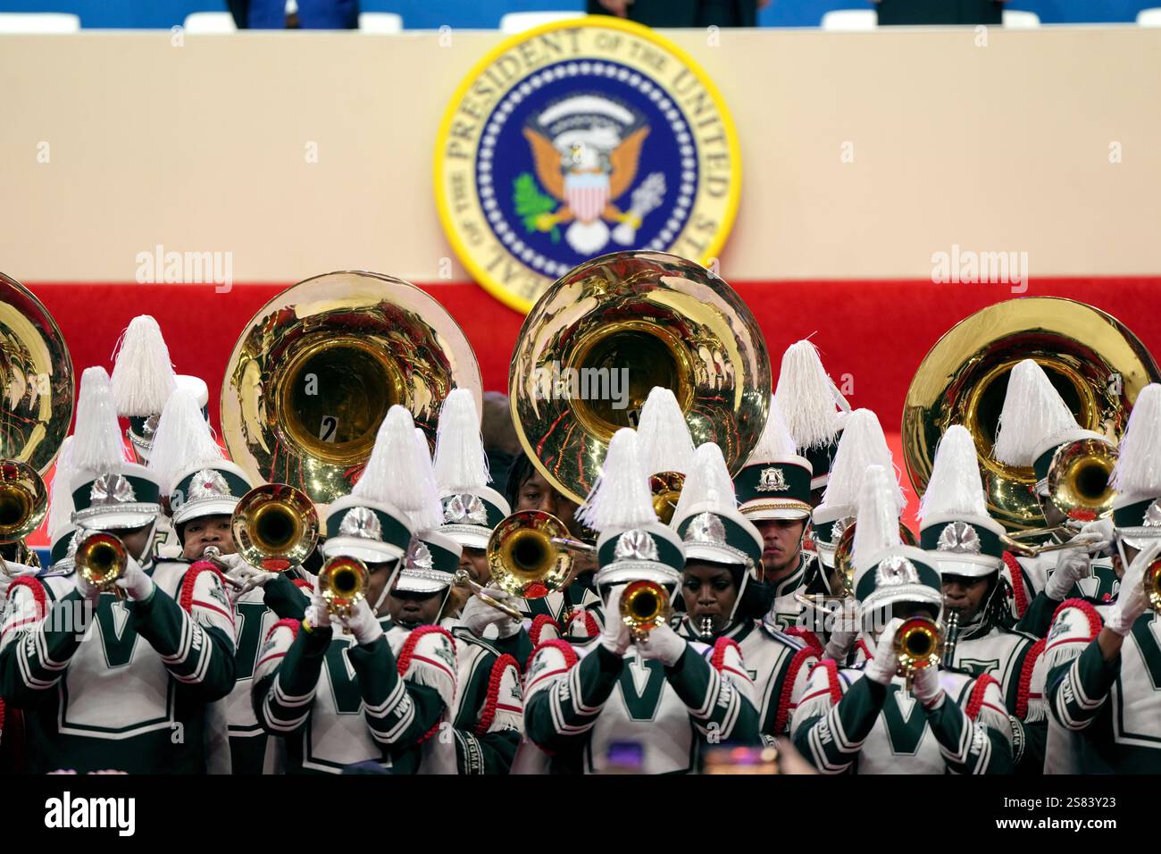 Members of the marching band from Mississippi Valley State University ...