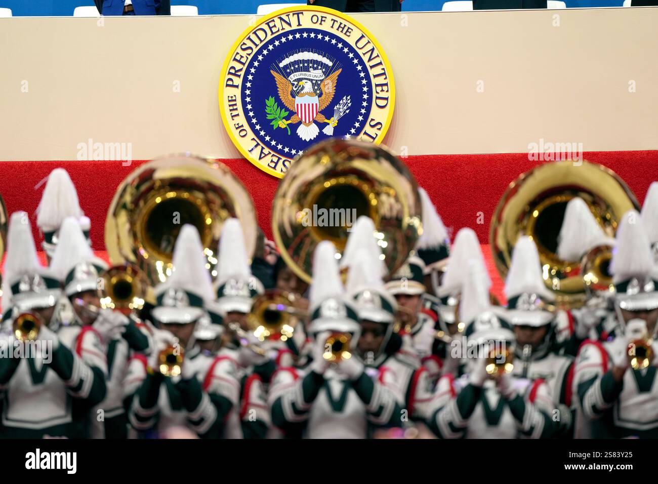 Members of the marching band from Mississippi Valley State University ...