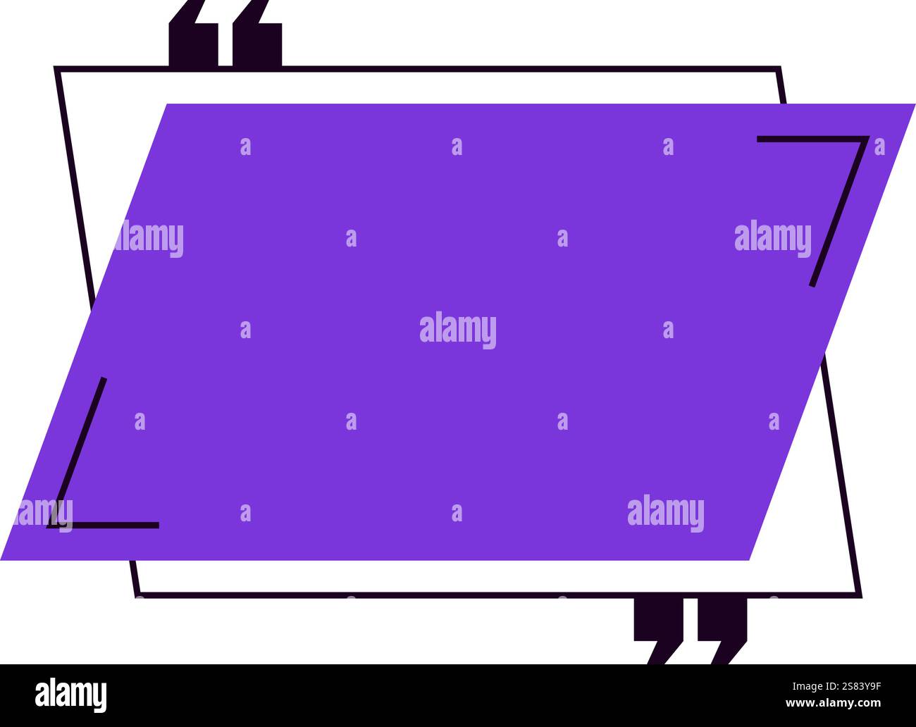 Quote box featuring quotation marks surrounding a dialog space ...