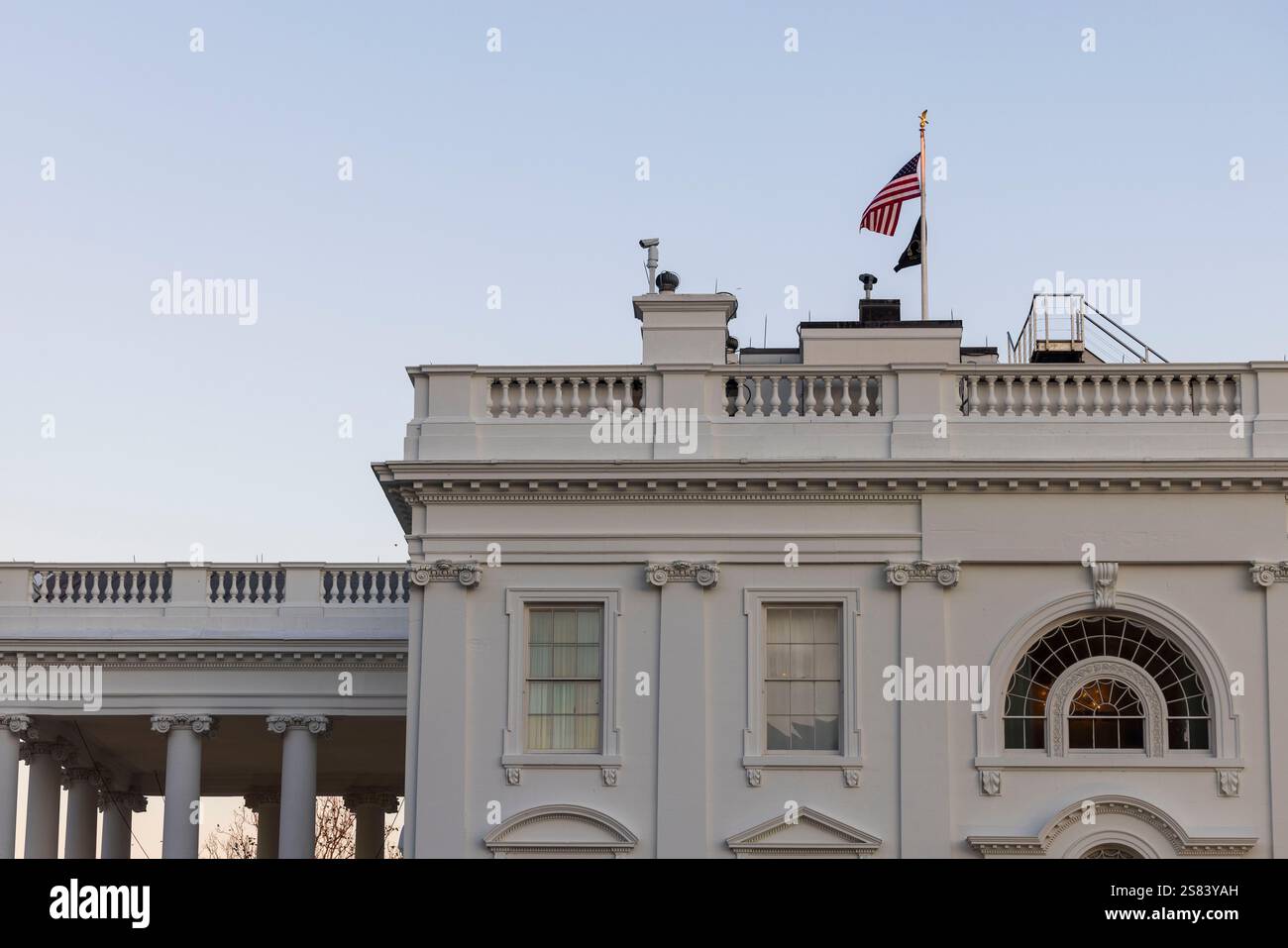 Washington, United States. 20th Jan, 2025. The flag over the White ...
