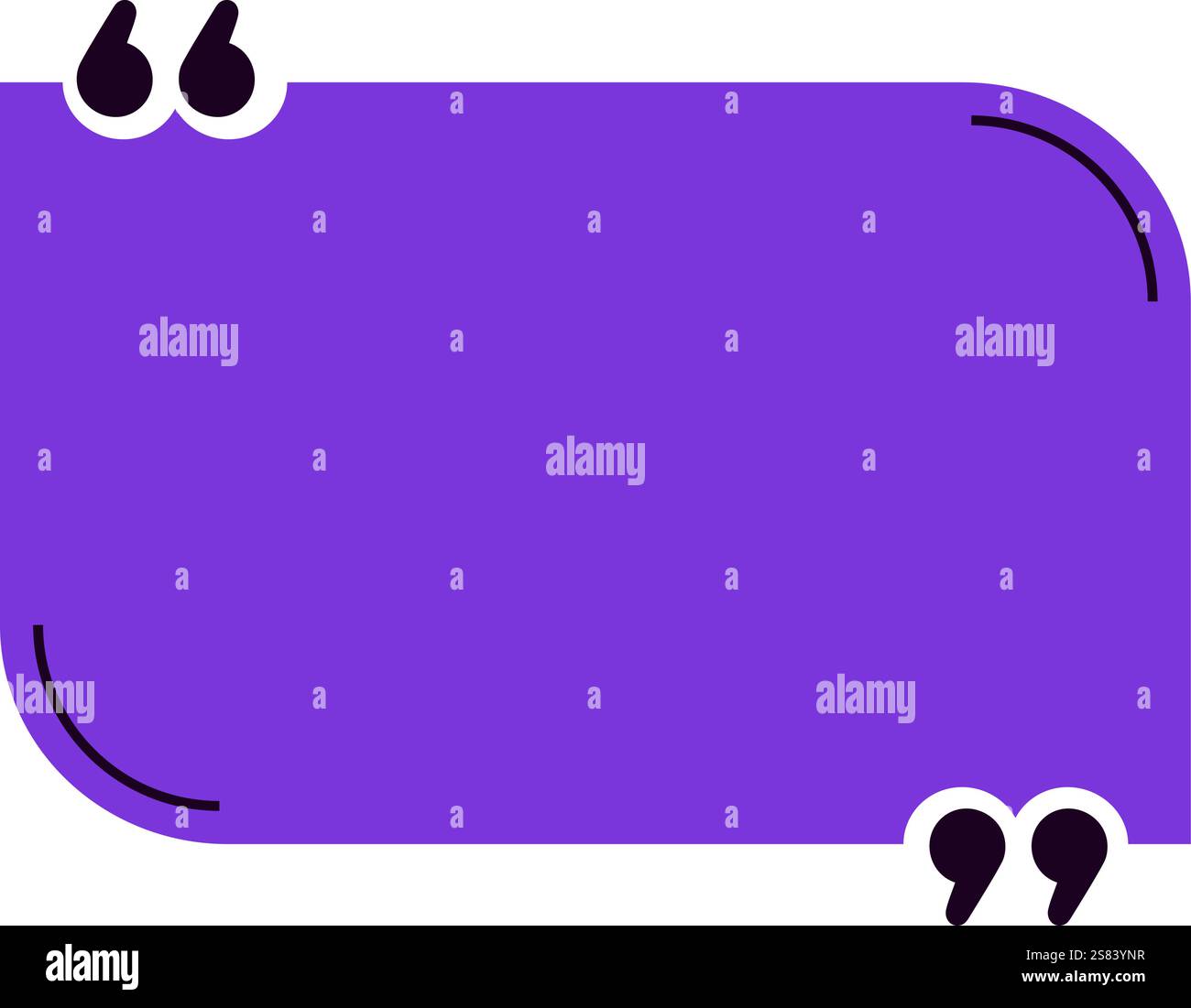 Purple quote box with quotation marks inviting to write text, perfect ...