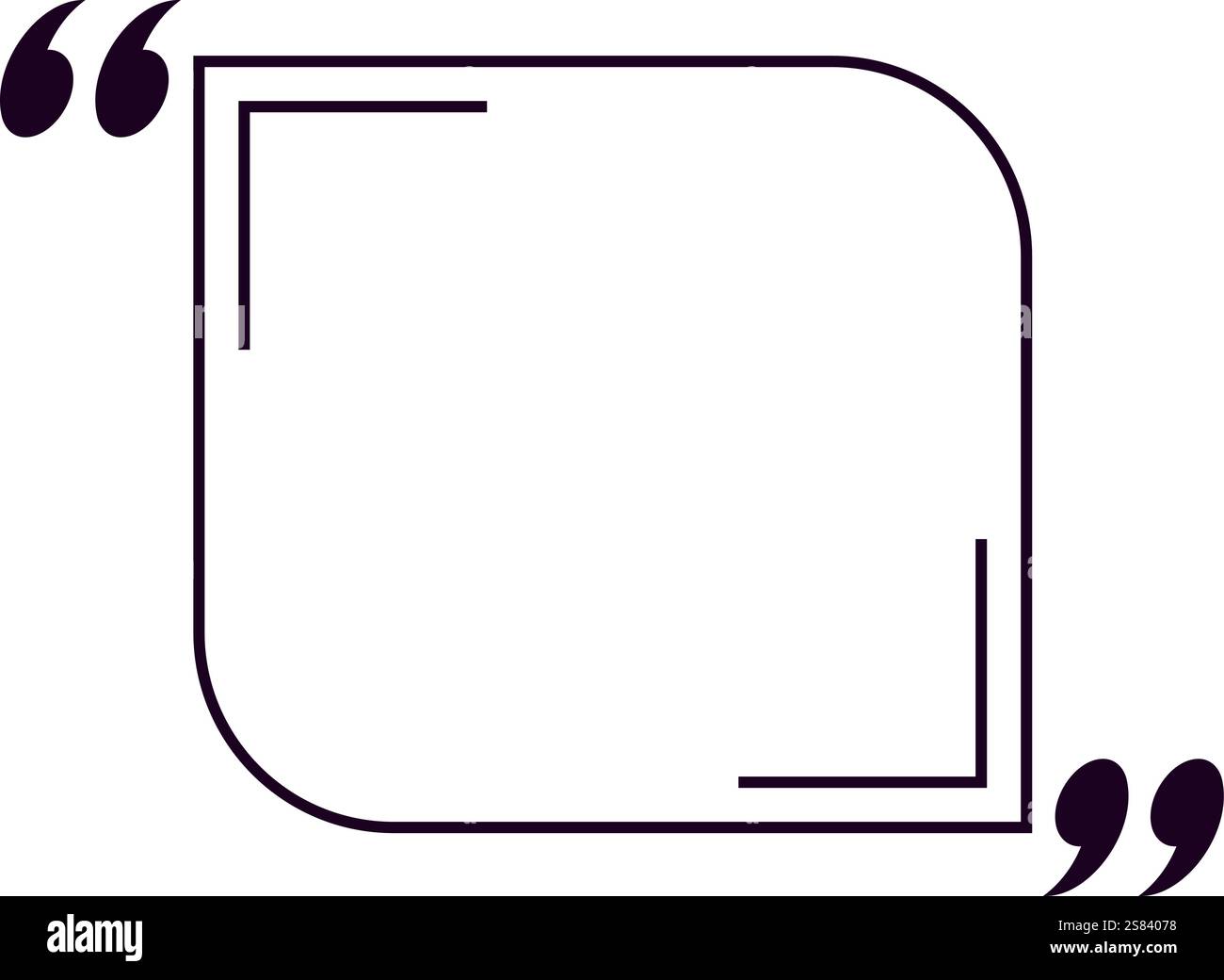 Framing empty space for custom text, a quote box with quotation marks offers a simple yet ...