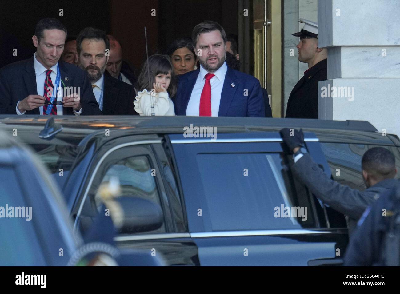 Vice President JD Vance departs with this daughter following the 60th ...