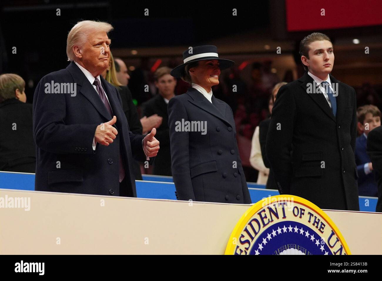 President Donald Trump, first lady Melania Trump and Barron Trump ...