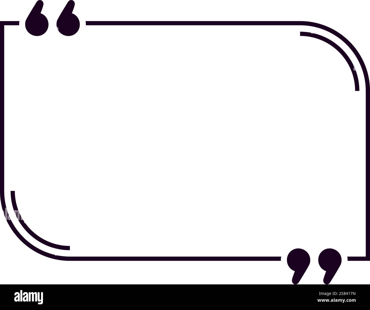 Empty rectangular quote frame featuring quotation marks in the top left ...