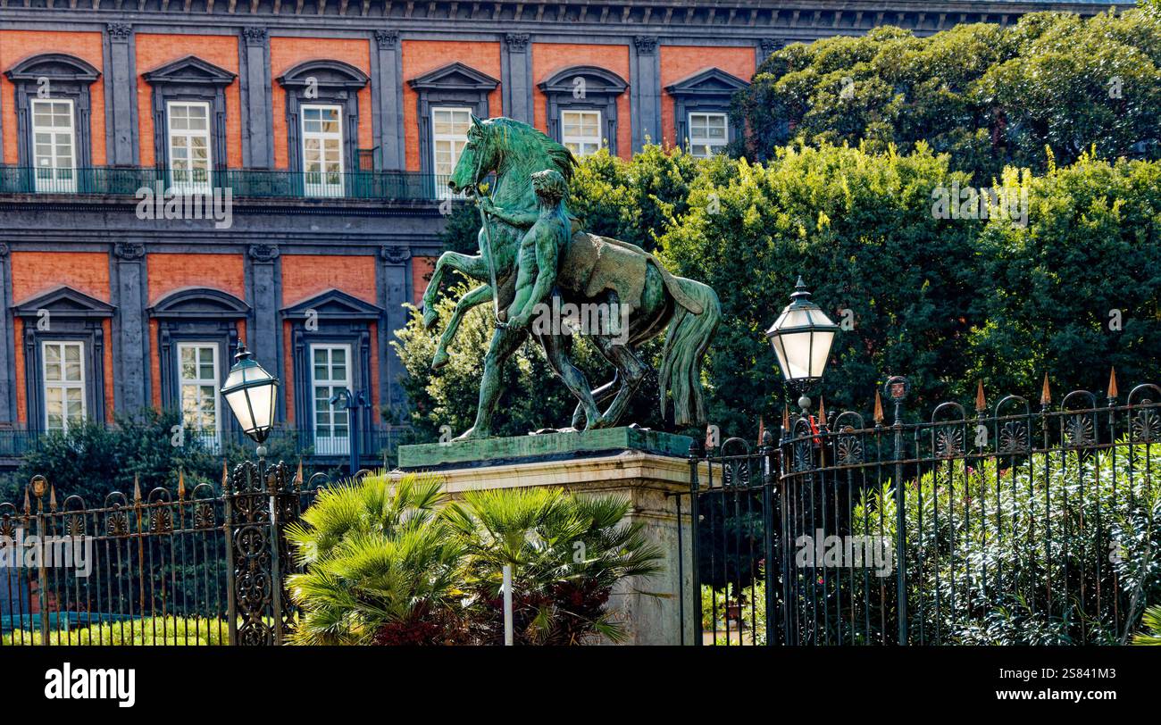 Old Bronze Statue in Naples Italy Stock Photo - Alamy