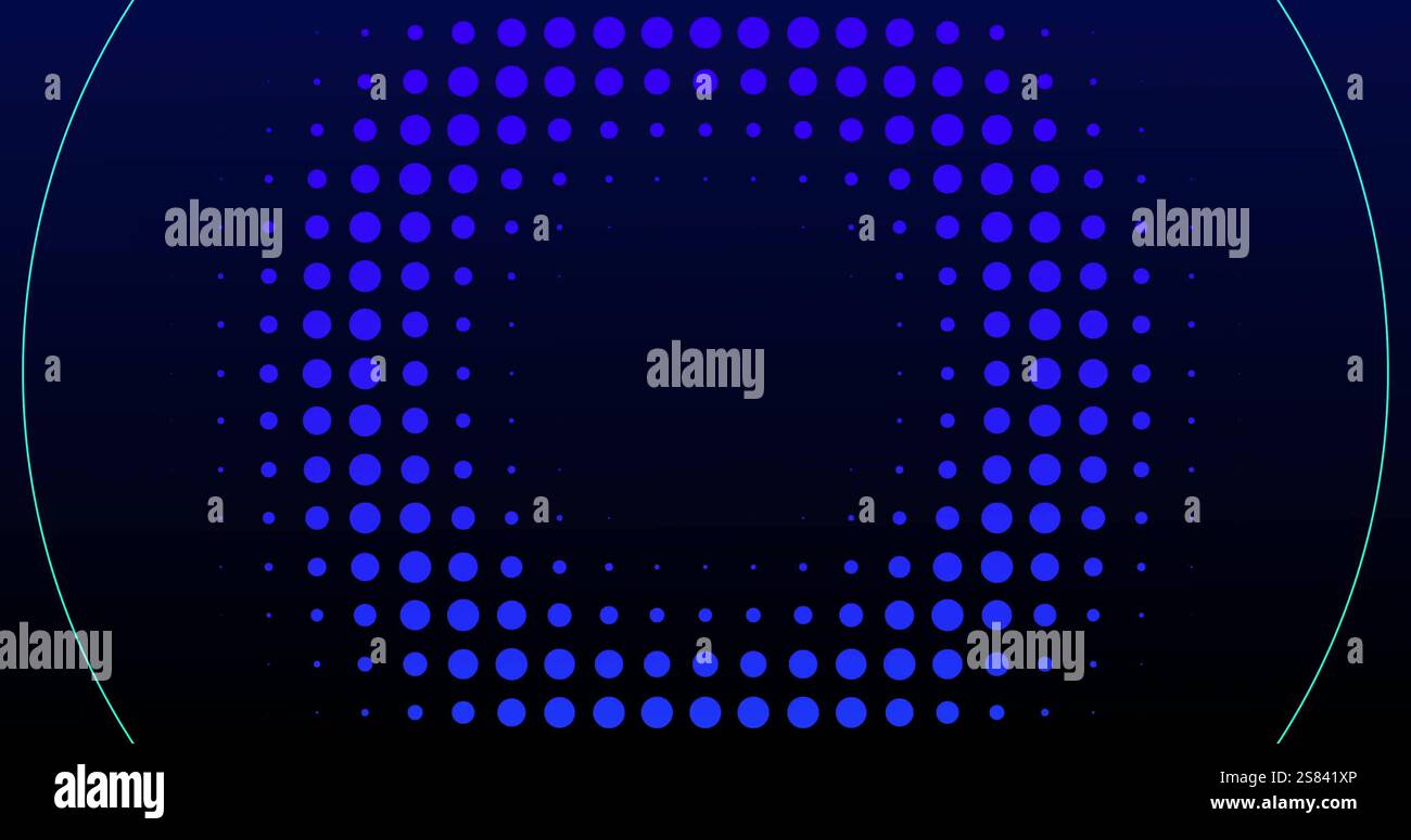 Glowing blue circle image over dark blue gradient background Stock ...