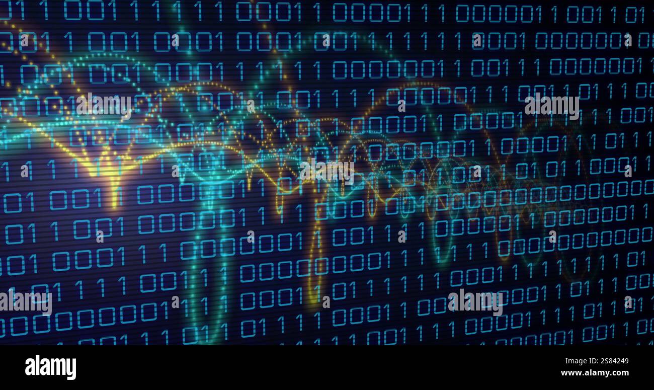 Image Of Binary Coding Data Processing Over Networks Of Connections