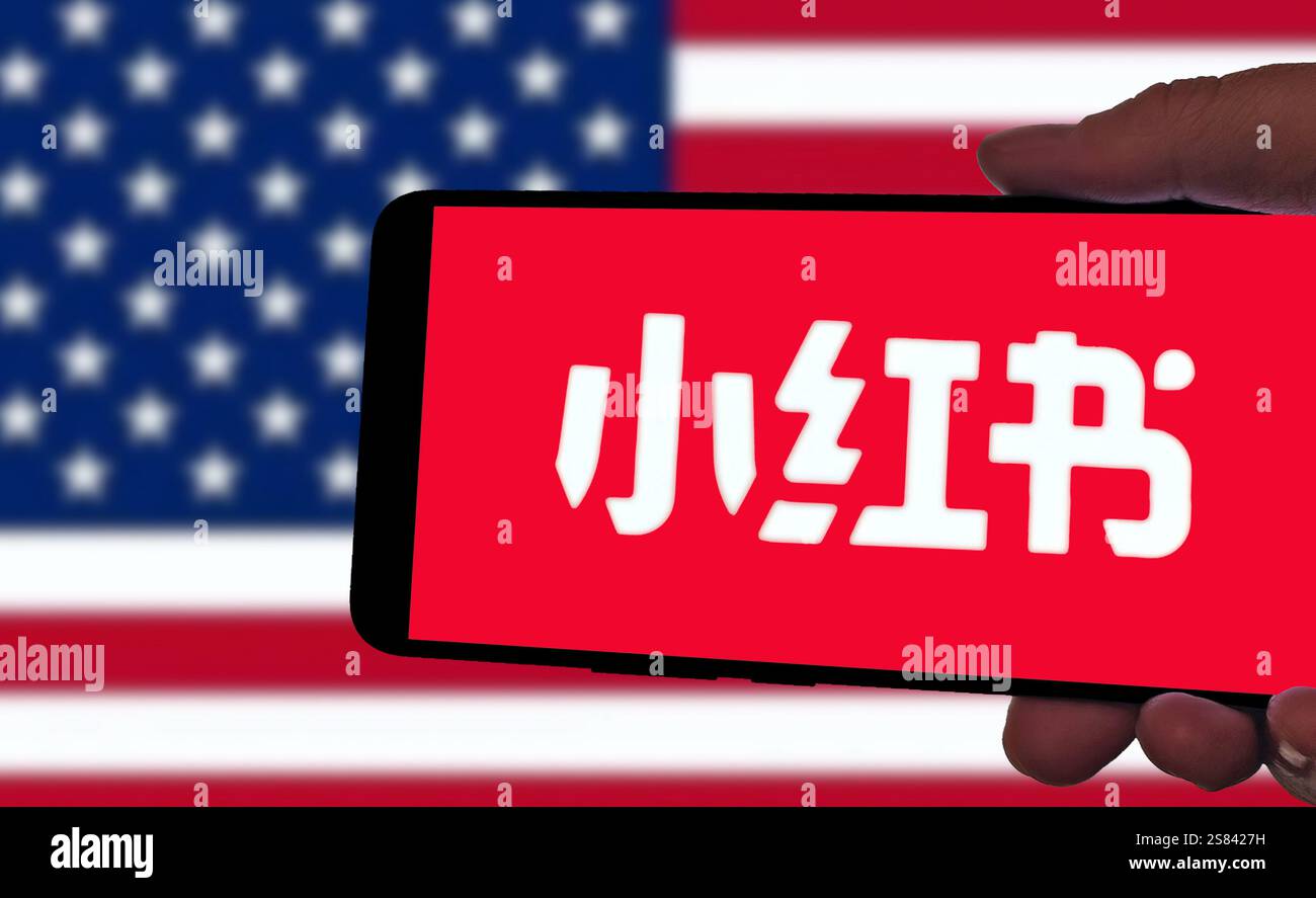 SUQIAN, CHINA - JANUARY 20, 2025 - An illustration photo shows RedNote ...