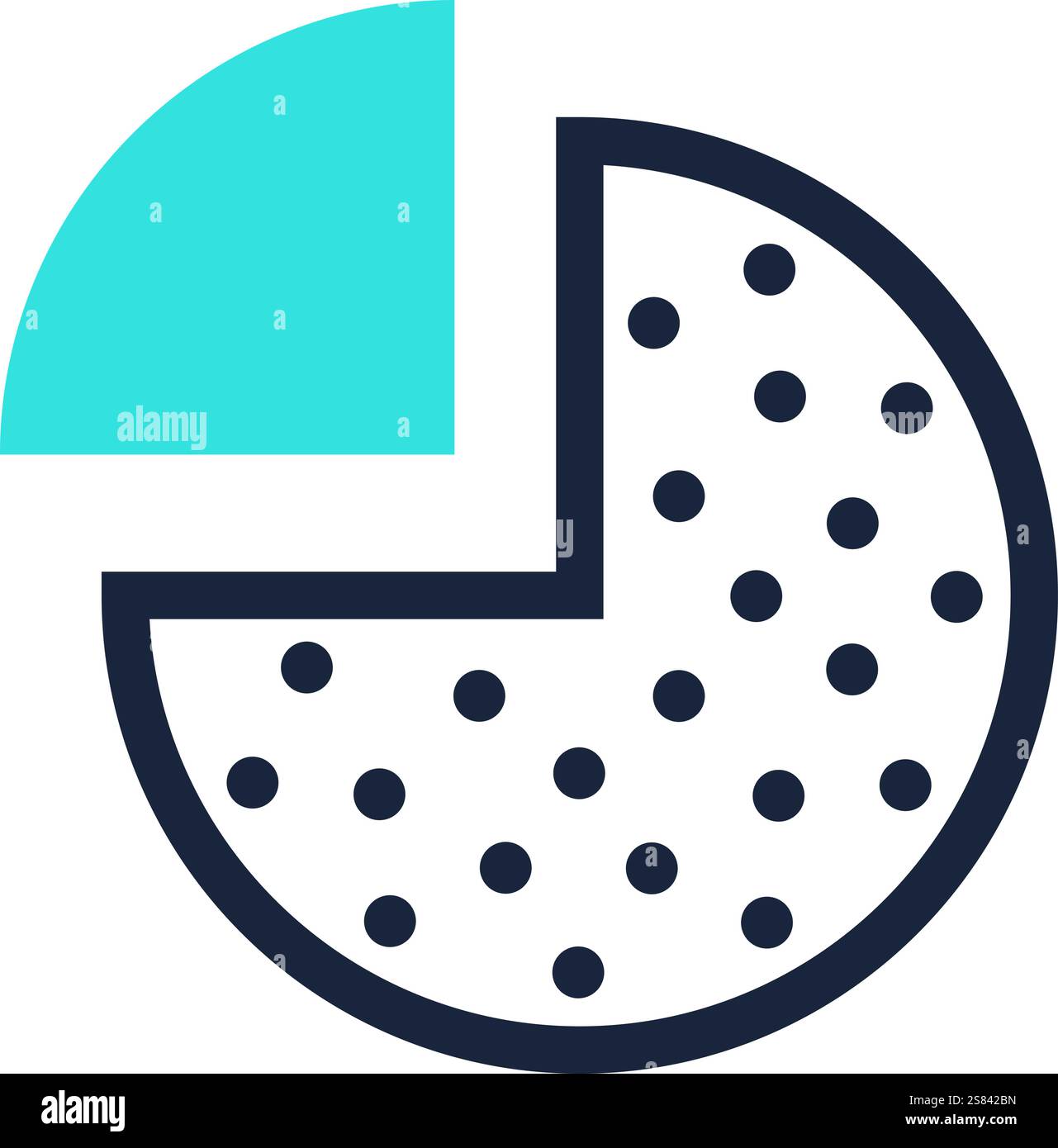 Modern vector illustration of a pie chart with a separated slice ...