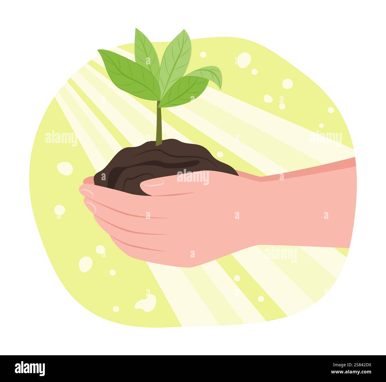 Tree sapling hand planting Stock Vector Images - Alamy