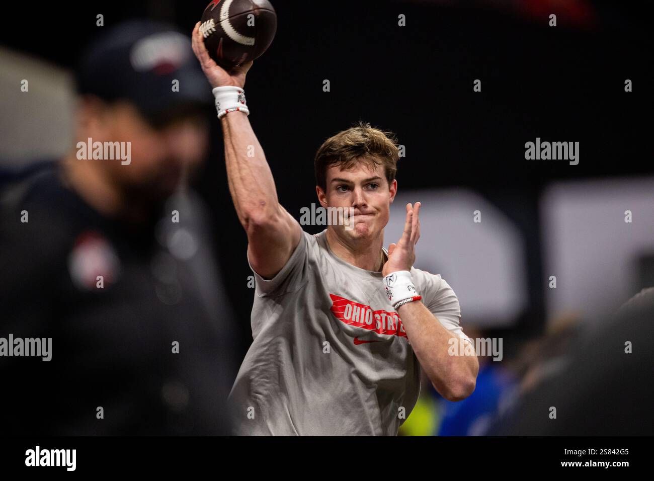 Atlanta, GA, USA. 20th Jan, 2025. Ohio State quarterback Will Howard ...