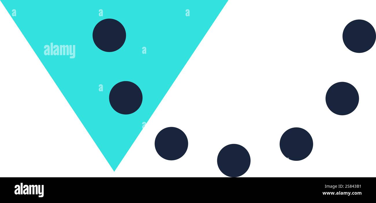 Filtering process transforming two large circles into four smaller ...