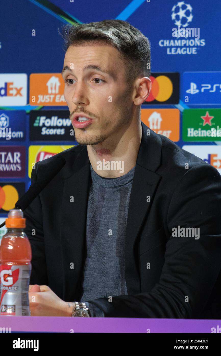Madrid, Spain. 20th Jan, 2025. Alejandro Grimaldo of Bayer Leverkusen ...