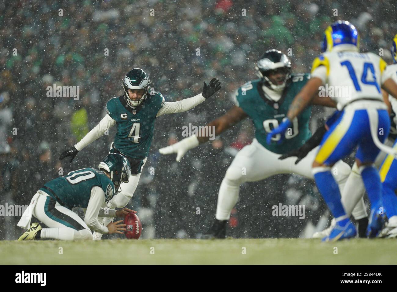 Philadelphia Eagles' Jake Elliott (4) in action during an NFL football ...