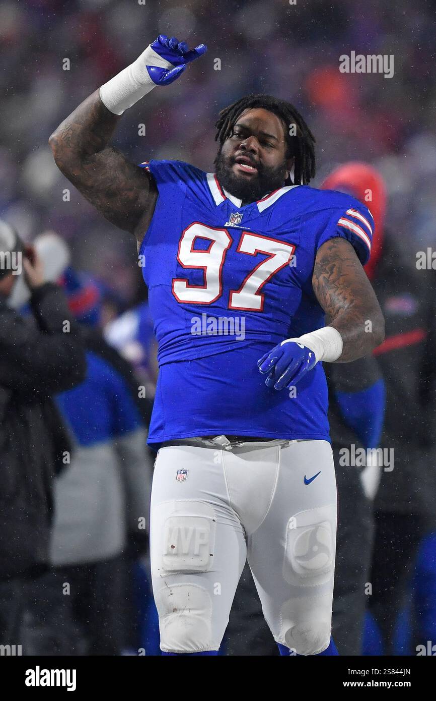 Buffalo Bills defensive tackle Jordan Phillips (97) reacts during the ...