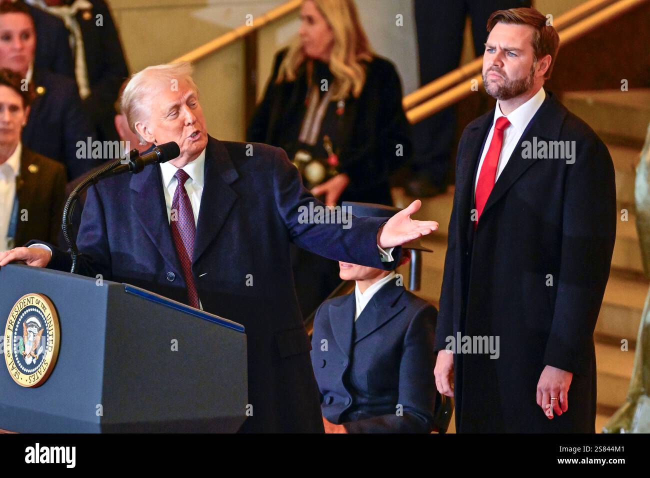 President Donald Trump speaks in Emancipation Hall at the 60th ...