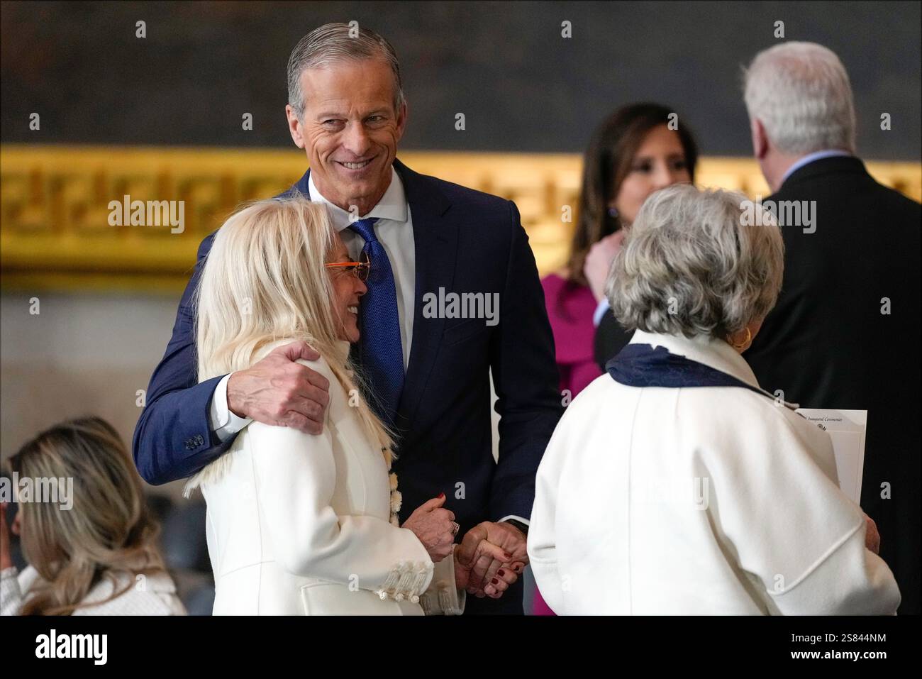 Senate Majority Leader John Thune, R-S.D., hugs Miriam Adelson before ...