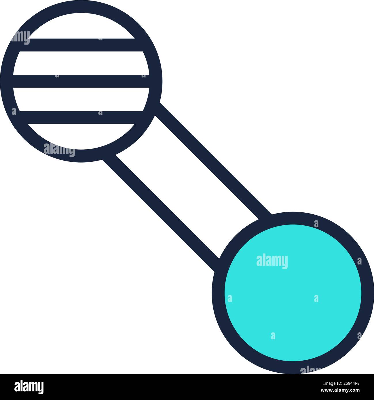 Minimalist representation of a chemical bond connecting two atoms ...