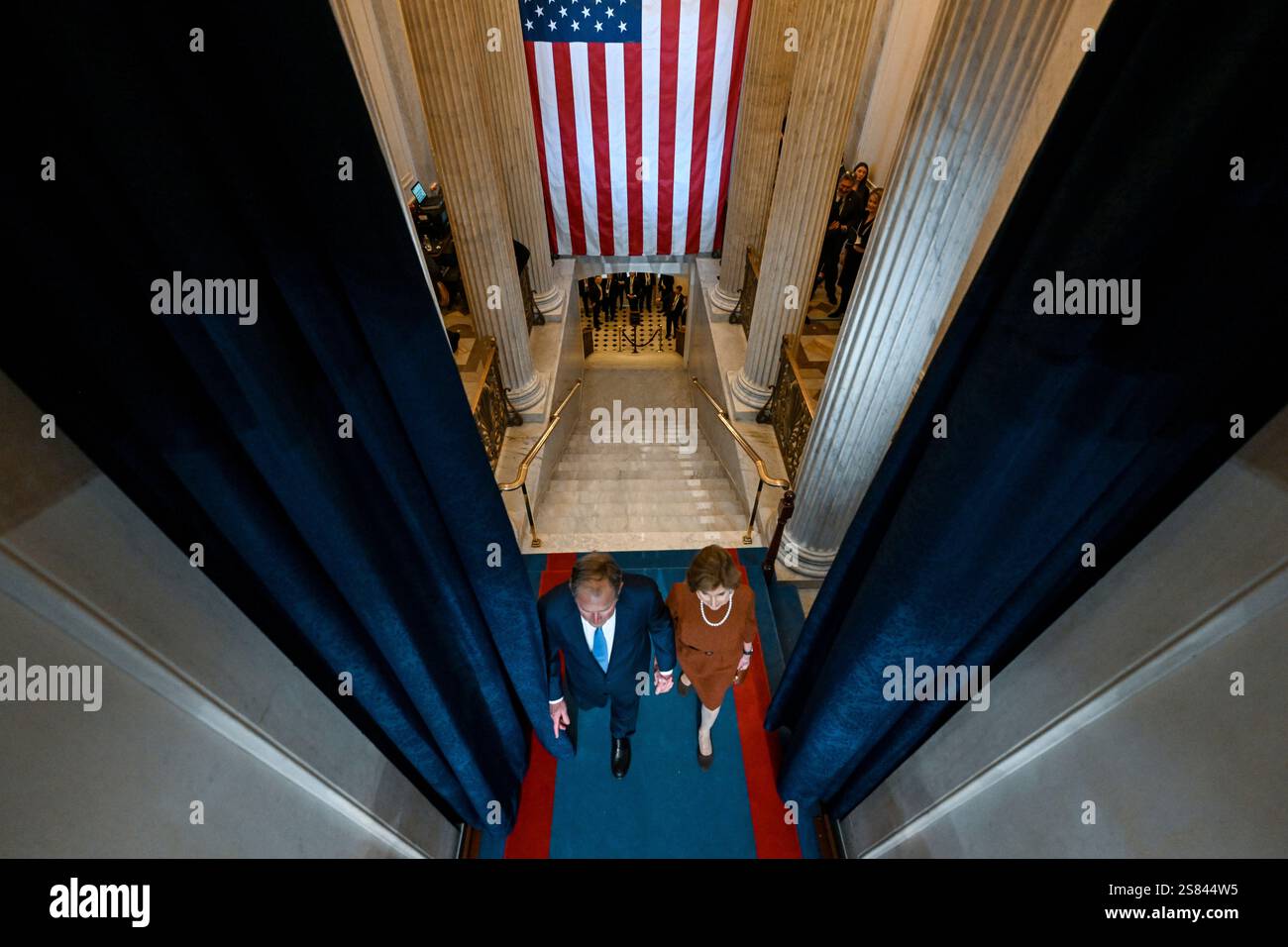 Former President George W. Bush, left, and Laura Bush arrive at the ...