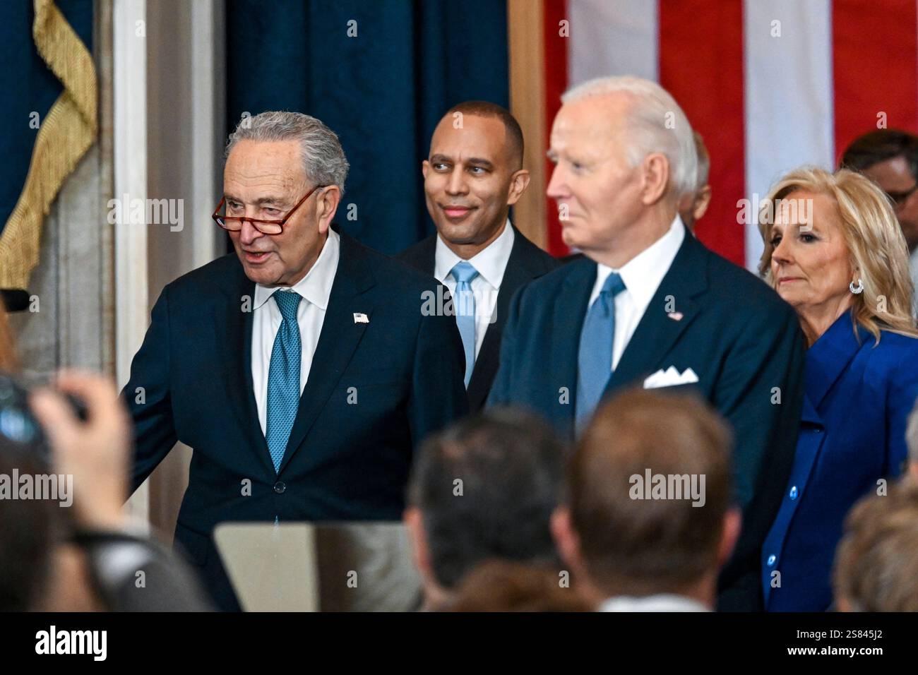 Senate Minority Leader Chuck Schumer, D-N.Y., , from left, House ...