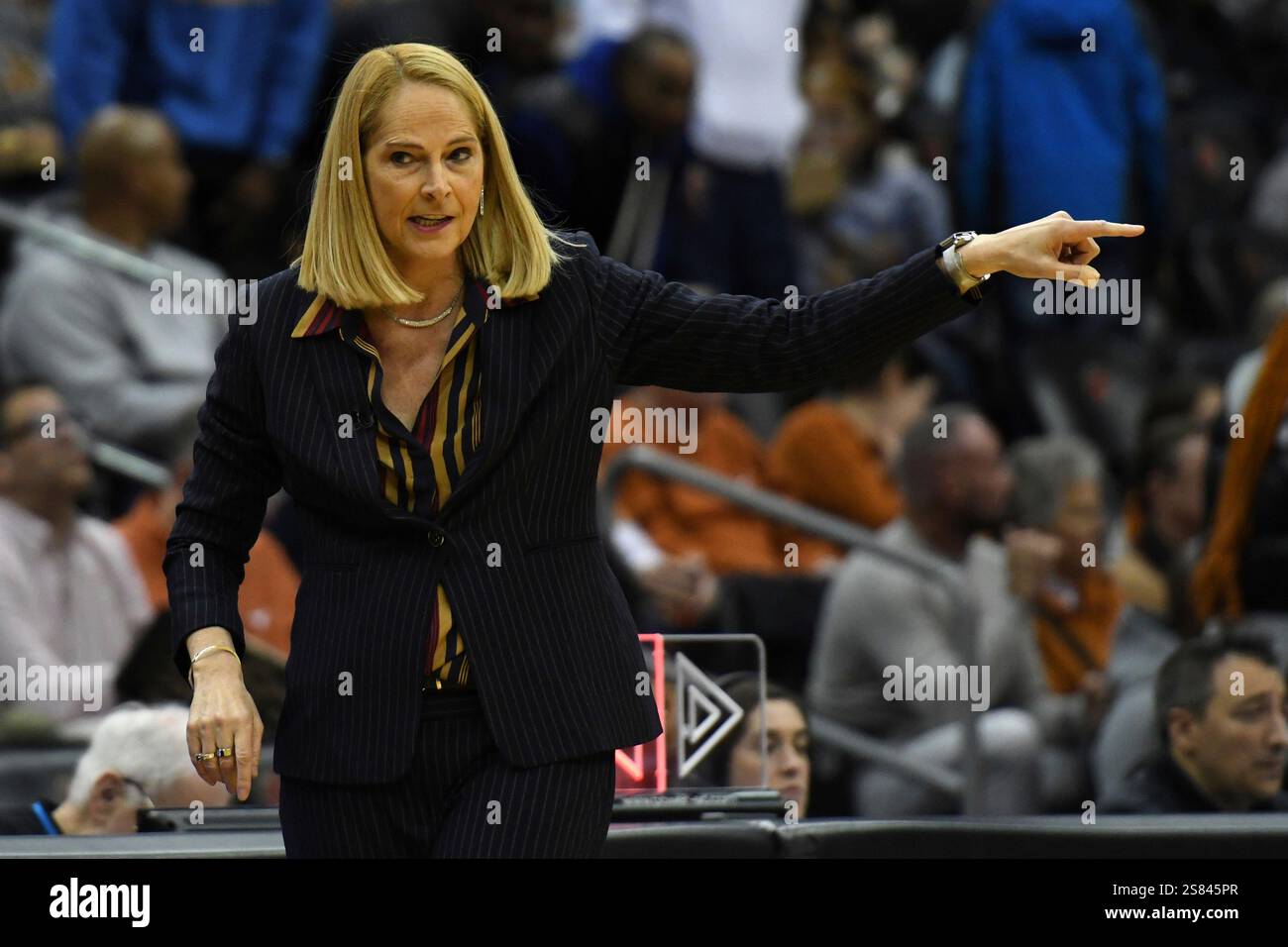 Maryland head coach Brenda Frese points on the court during the first ...
