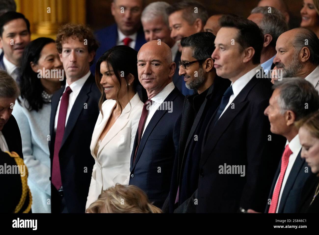 Guests including Mark Zuckerberg, Jeff Bezos, Sundar Pichai and Elon ...