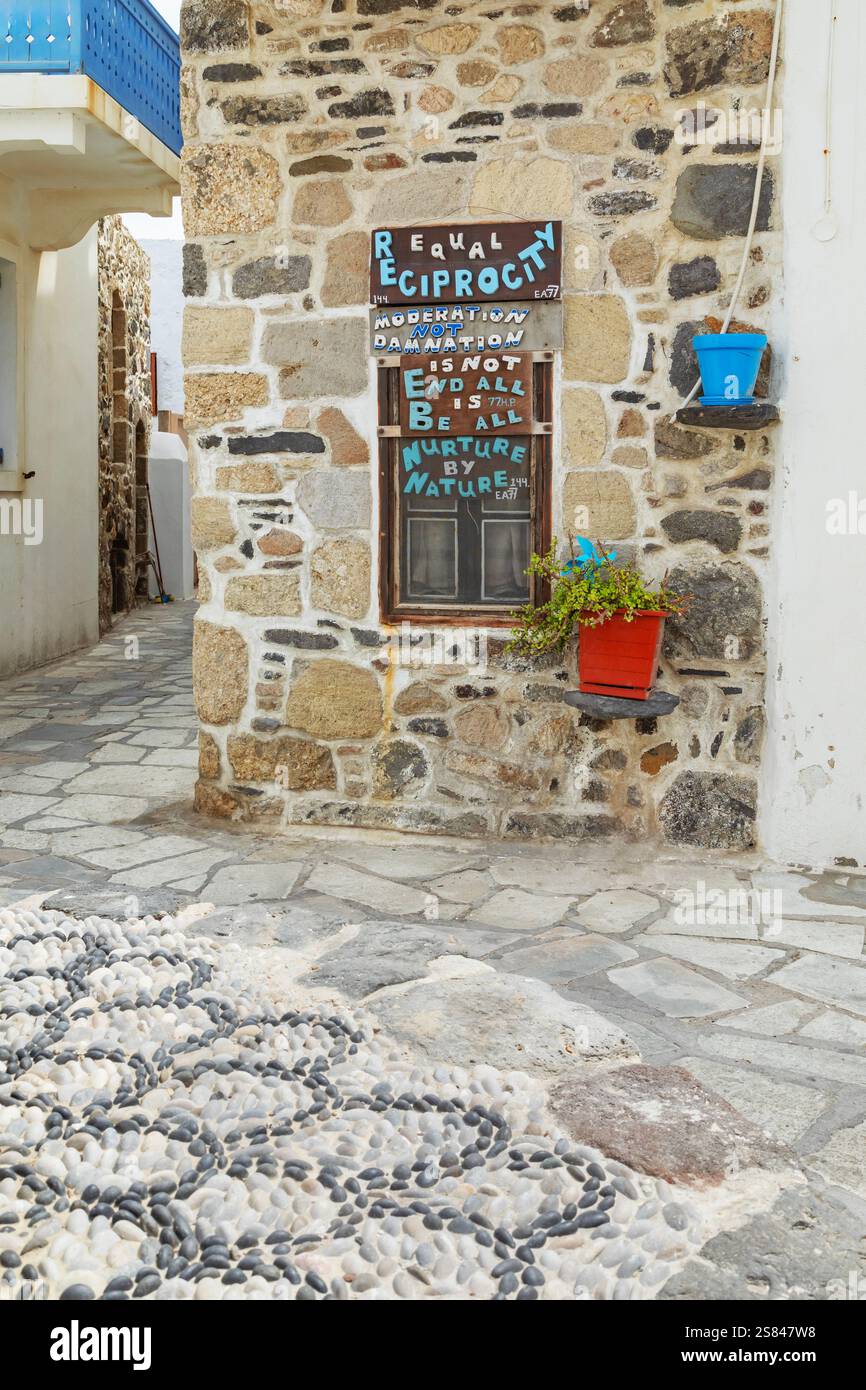 Old town, Mandraki, Nisyros Island, Dodecanese Islands, Greece Stock ...