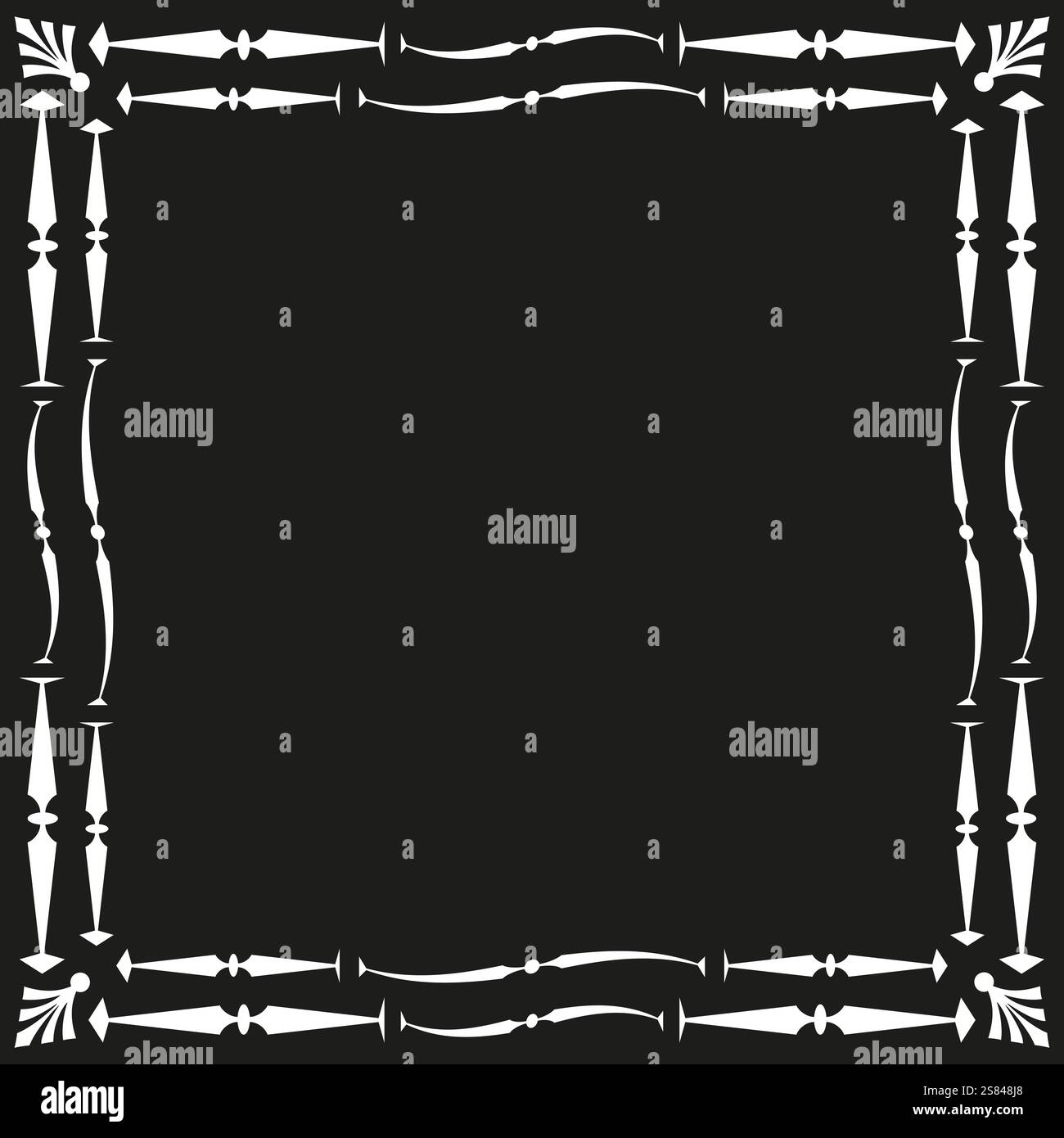 Decorative frame black. Elegant border design. Ornamental corner ...