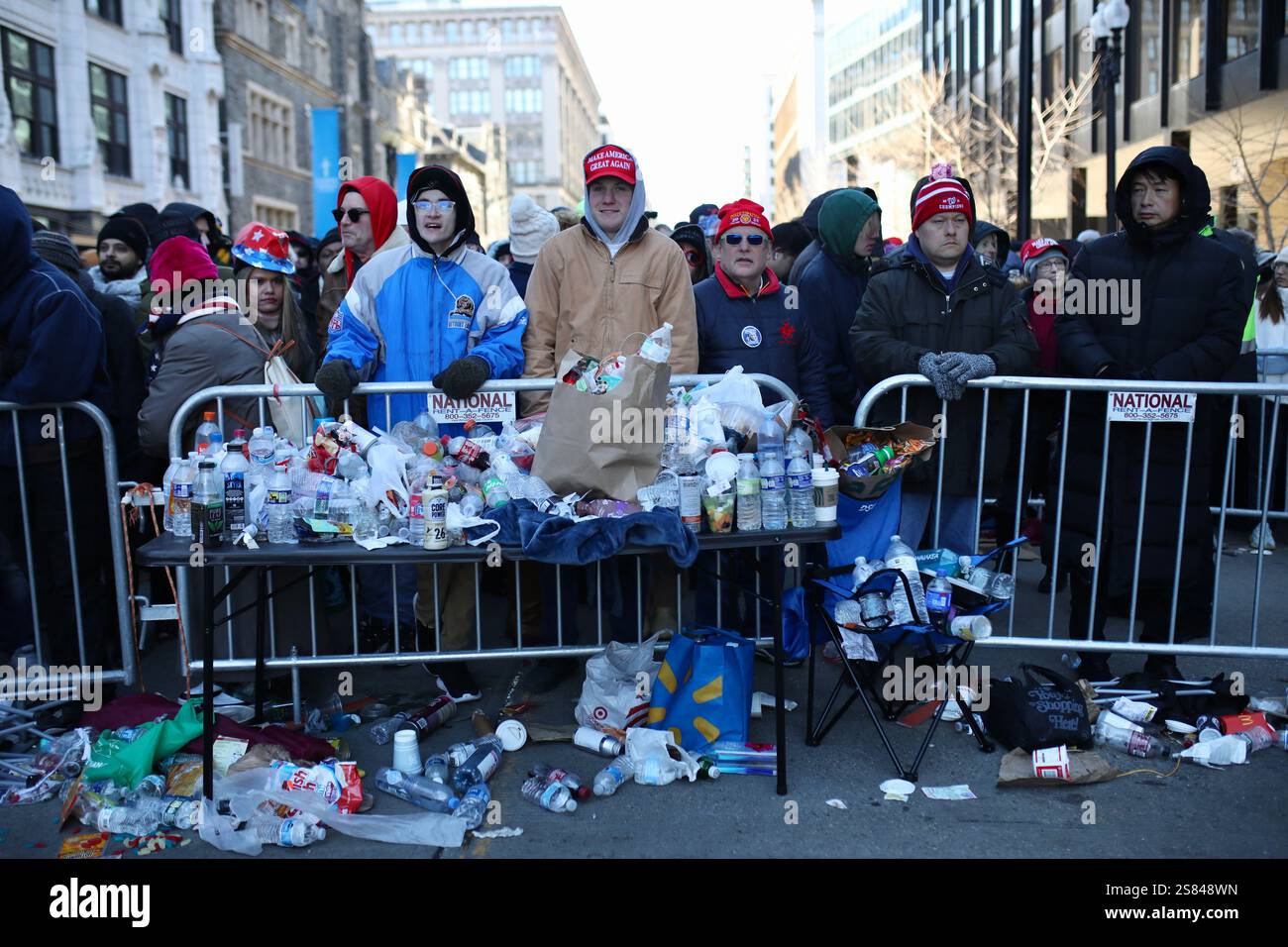 Washington Dc, United States. 20th Jan, 2025. Garbage pile up at the ...