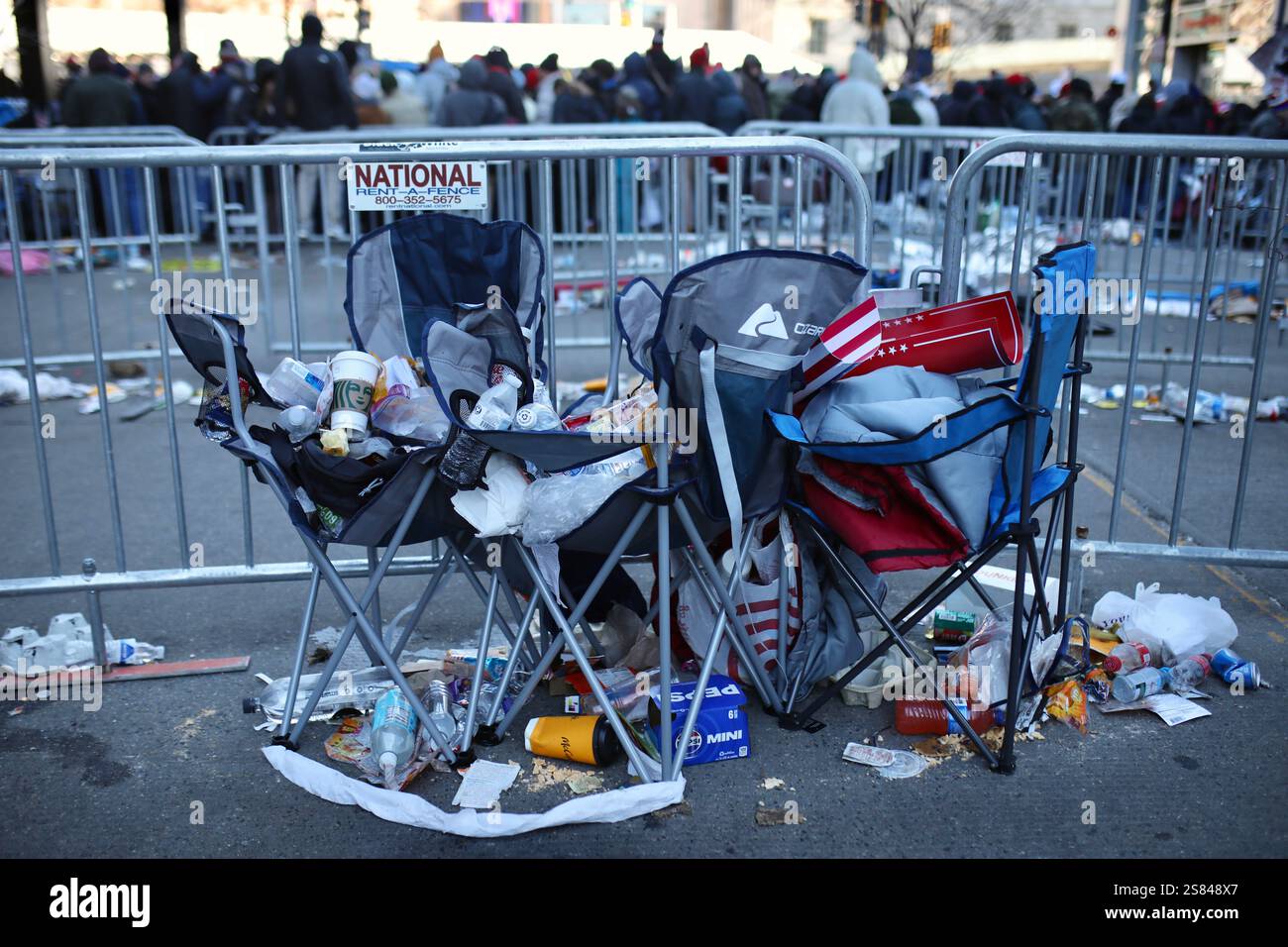 Washington Dc, United States. 20th Jan, 2025. Garbage pile up at the ...